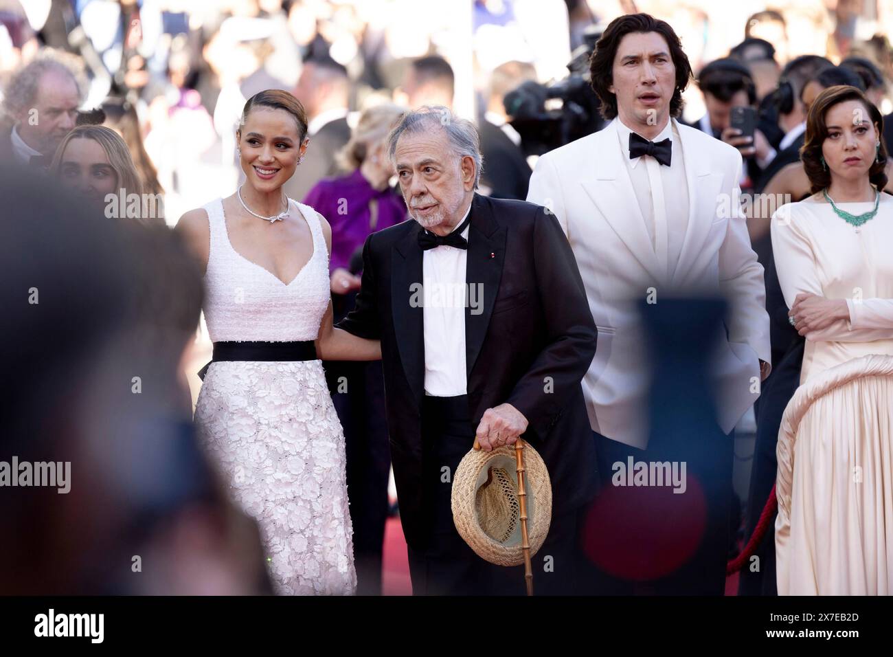Cannes, France, 16.5.2024: Nathalie Emmanuel, Francis Ford Coppola, Adam Driver and Aubrey Plaza ...