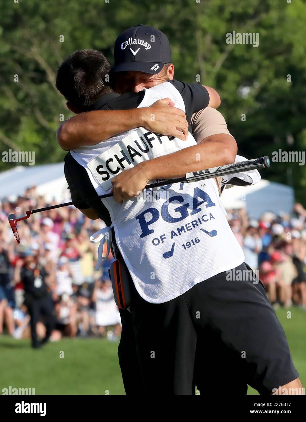 Louisville, United States. 19th May, 2024. Xander Schauffele celebrates ...