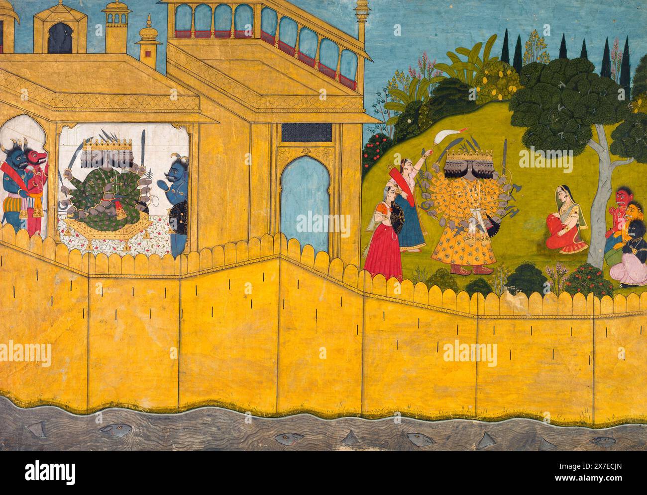 Sita in the Garden of Lanka, From the Ramayana epic of Valmiki, circa ...