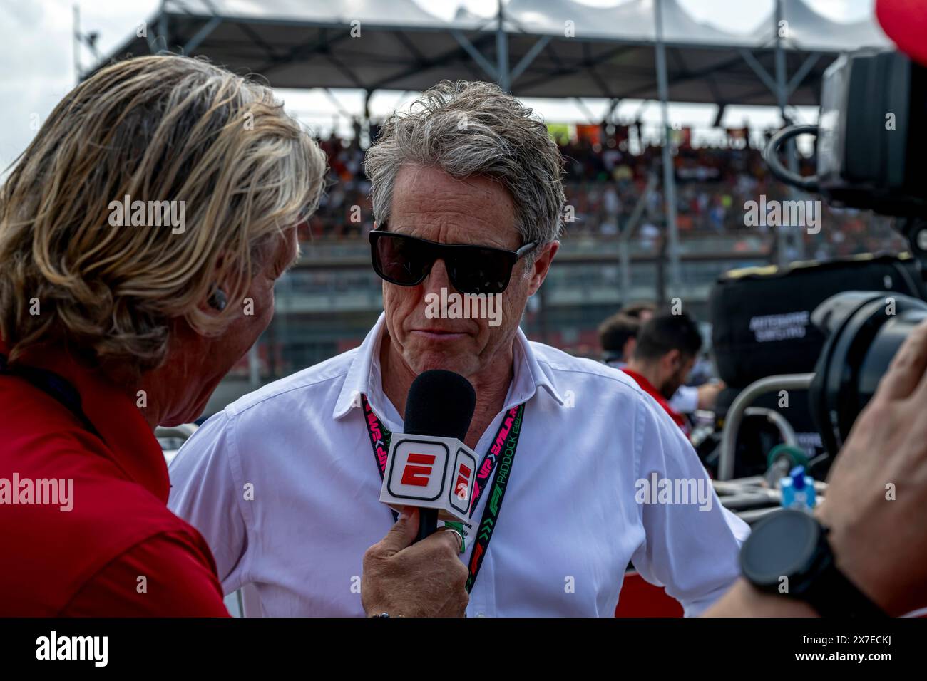 IMOLA, ITALY: Hugh Grant, famous movie star, at the 2024 Formula 1 ...