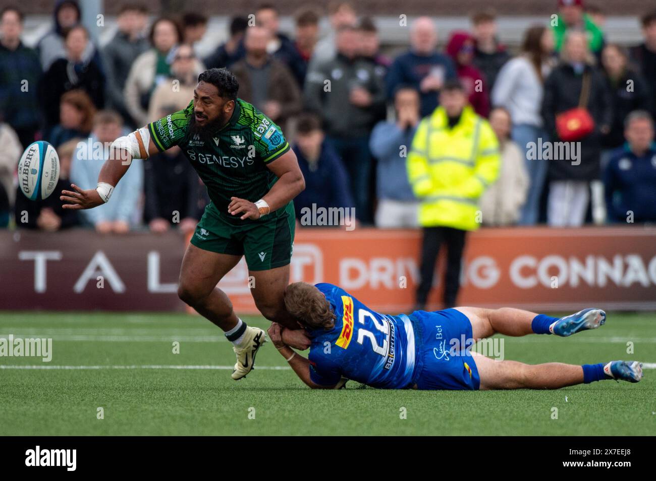 Galway, Ireland. 19th May, 2024. Bundee Aki of Connacht and Jean-Luc ...