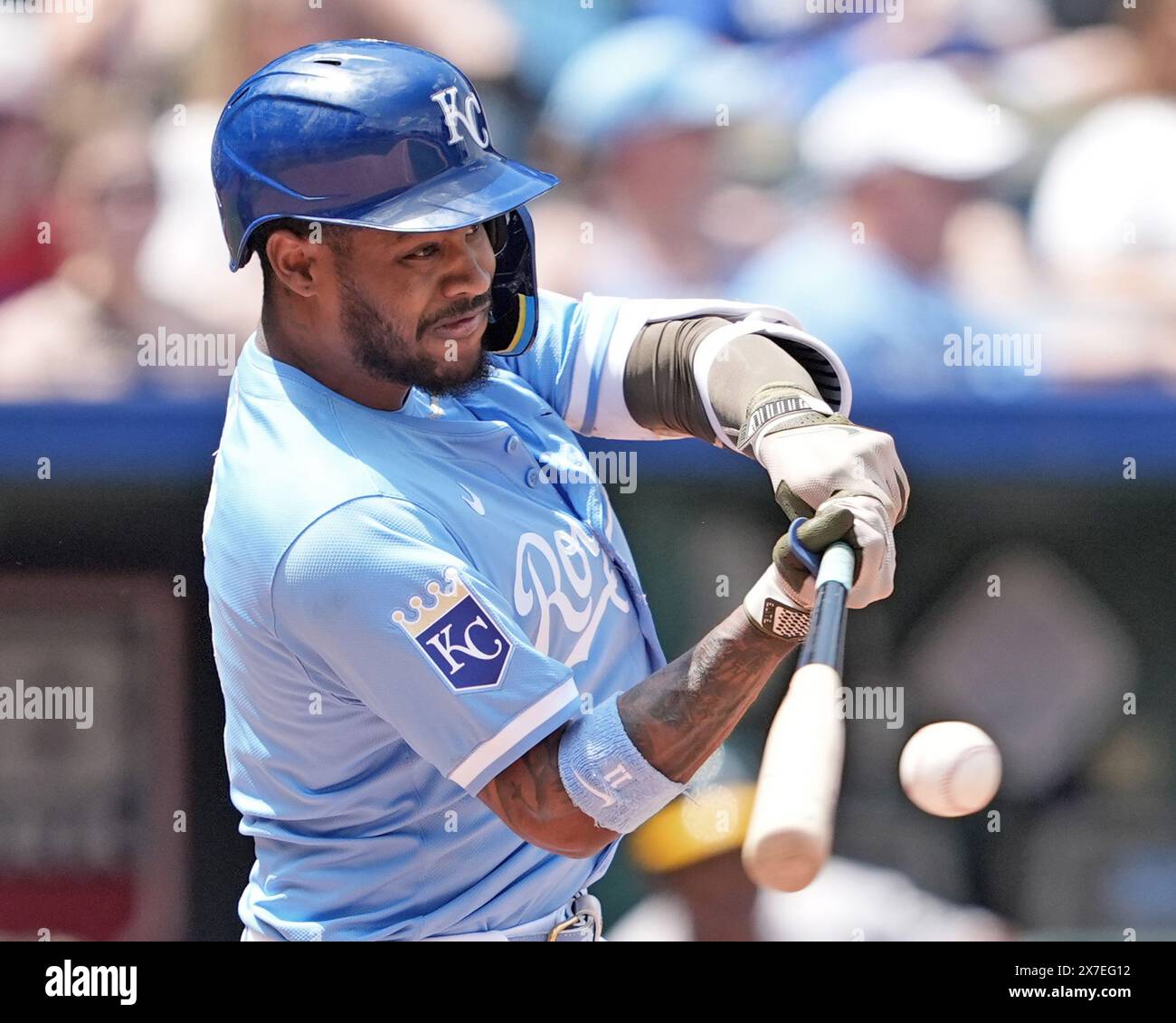 Kansas City, Missouri, USA. MAY 19, 2024: Kansas City Royals third base ...