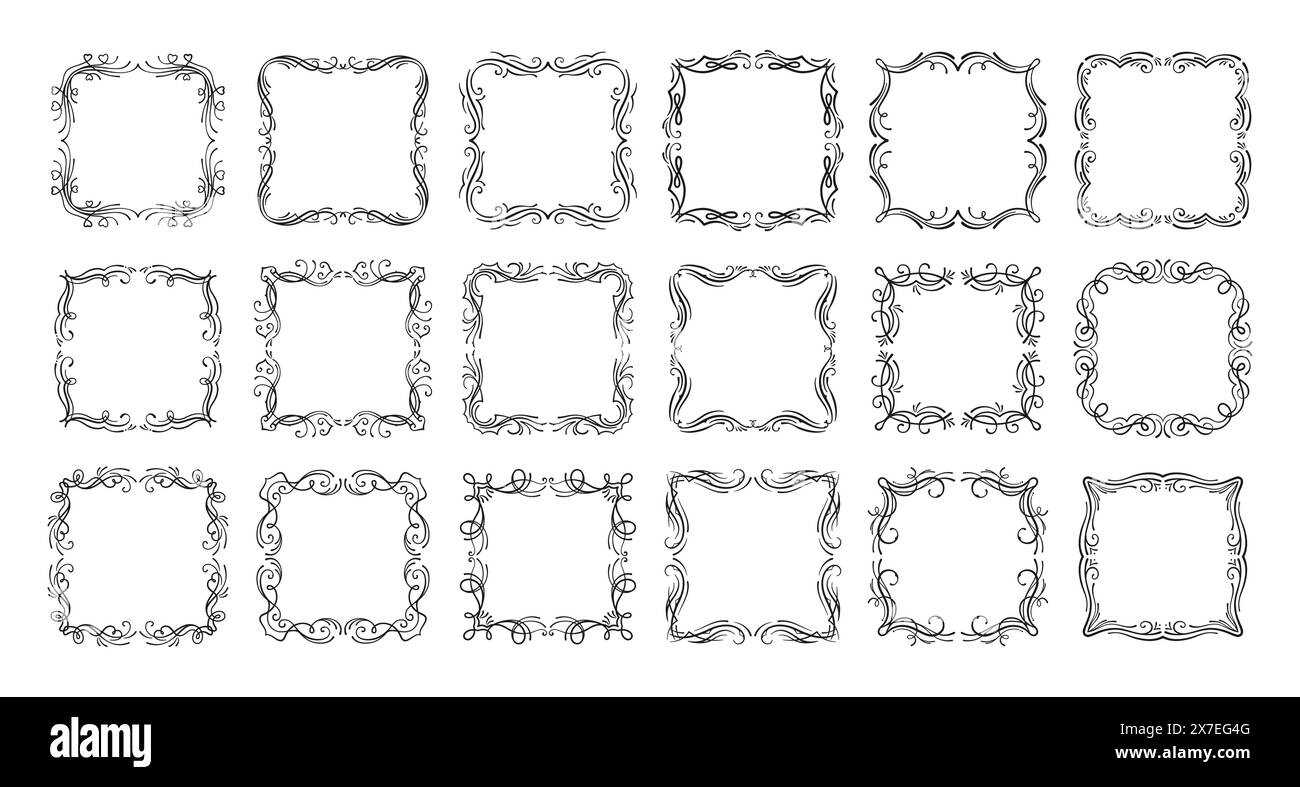 Luxury vintage frames set. Retro decorative ornamental frame different ...