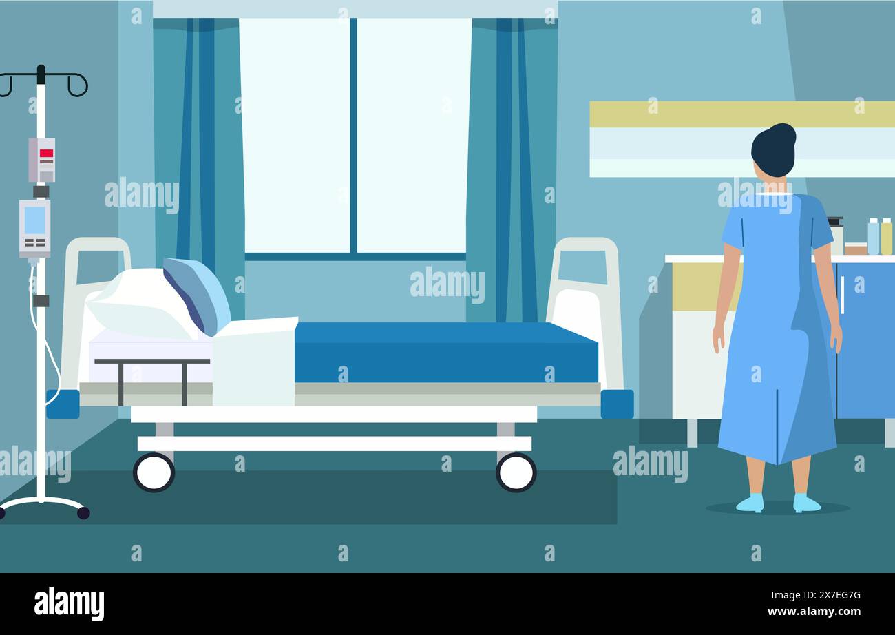 The empty hospital bed in the room Stock Vector Images - Alamy