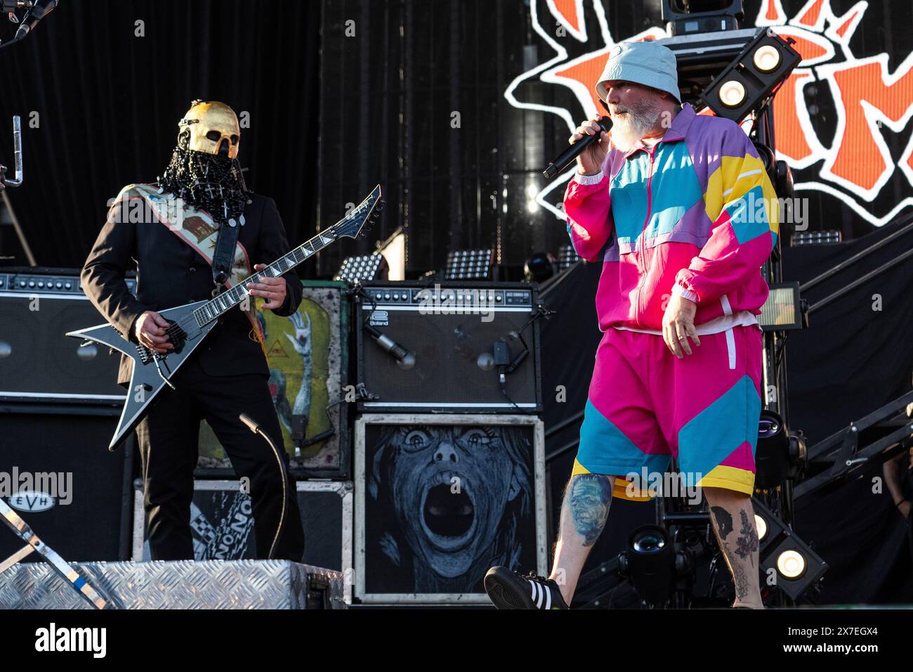 Wes Borland, left, and Fred Durst of Limp Bizkit perform during Sonic ...