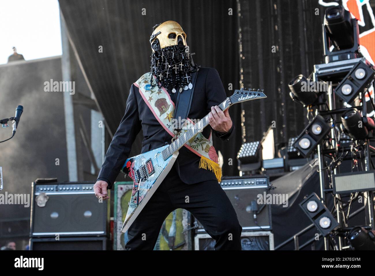 Wes Borland of Limp Bizkit performs during Sonic Temple Art and Music ...