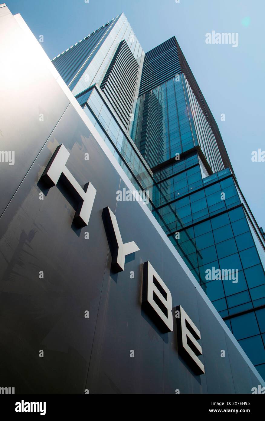 Hybe, May 9, 2024 : The headquarters building of the K-pop powerhouse Hybe in Seoul, South Korea ...
