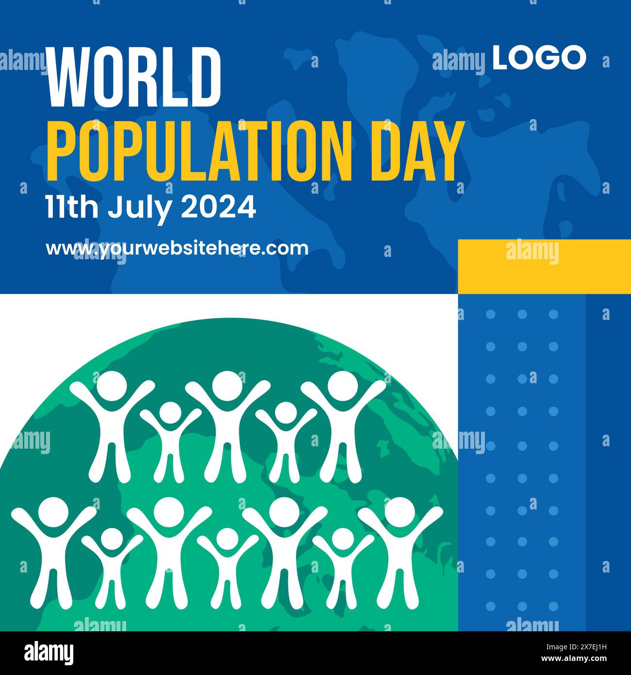 Population Day Social Media Illustration Flat Cartoon Hand Drawn ...