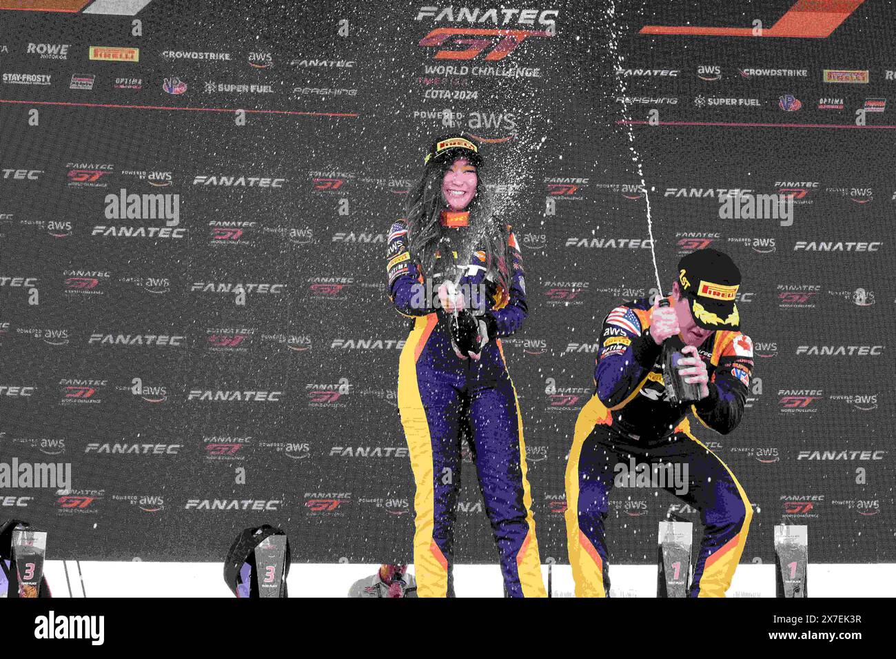 The Americas. 18th May, 2024. Samantha Tan and Neil Verhagen (38) with ...