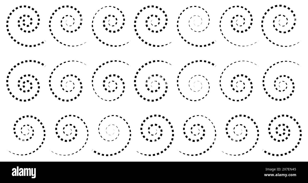 Dashed hand drawn doodle spiral illustration scribble vortex sign Stock ...