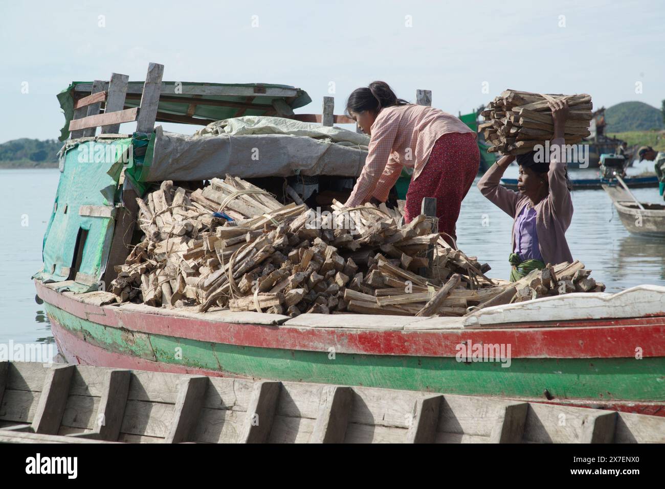 Tree logging boat hi-res stock photography and images - Alamy