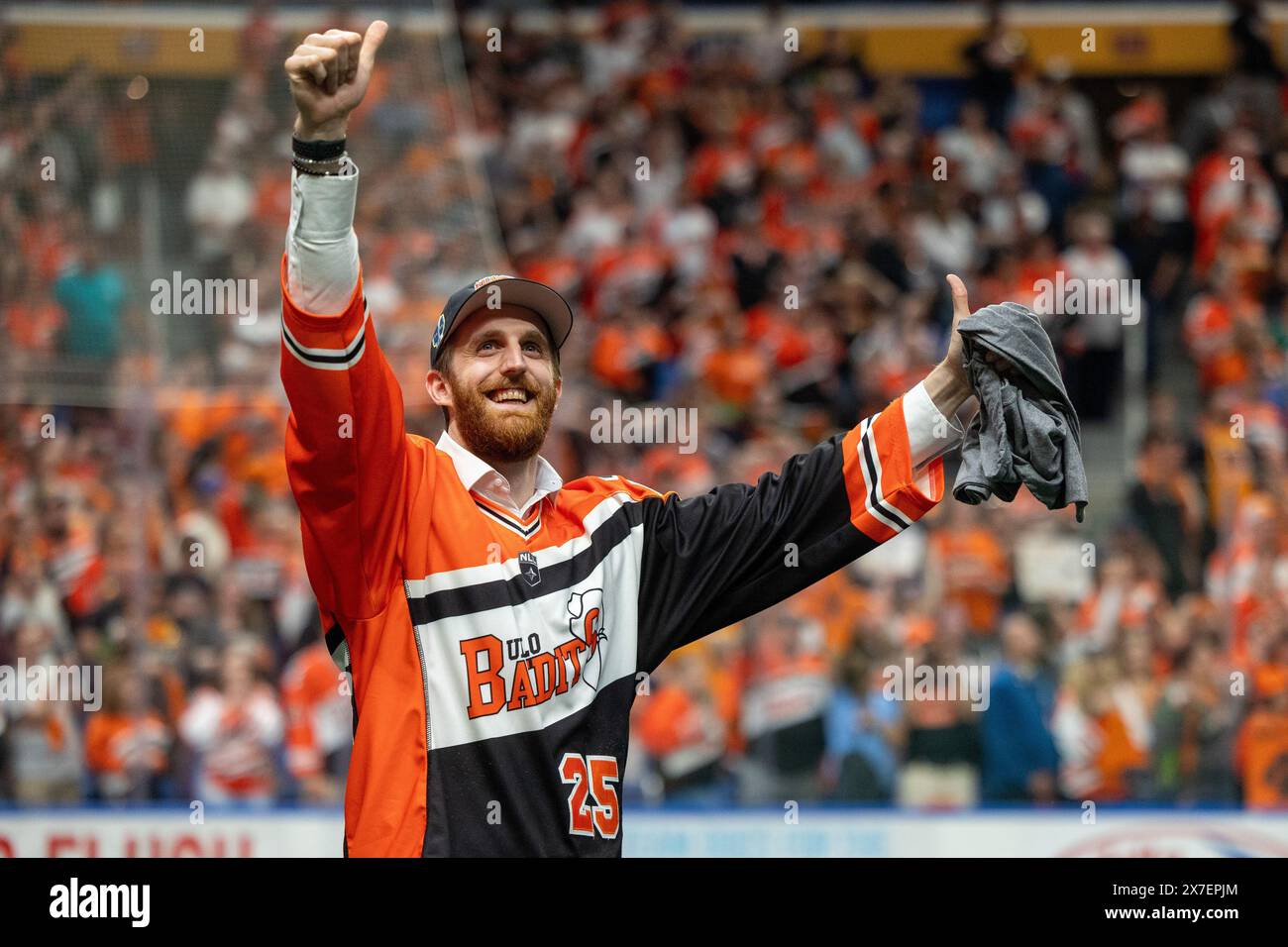May 18th, 2024: Buffalo Bandits defenseman Matt Spanger (25) celebrates ...