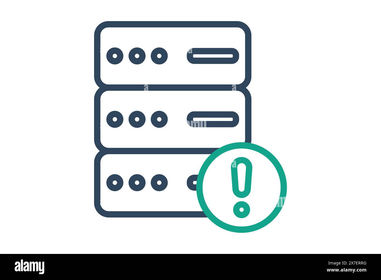 server error icon. server with exclamation mark. icon related to ...