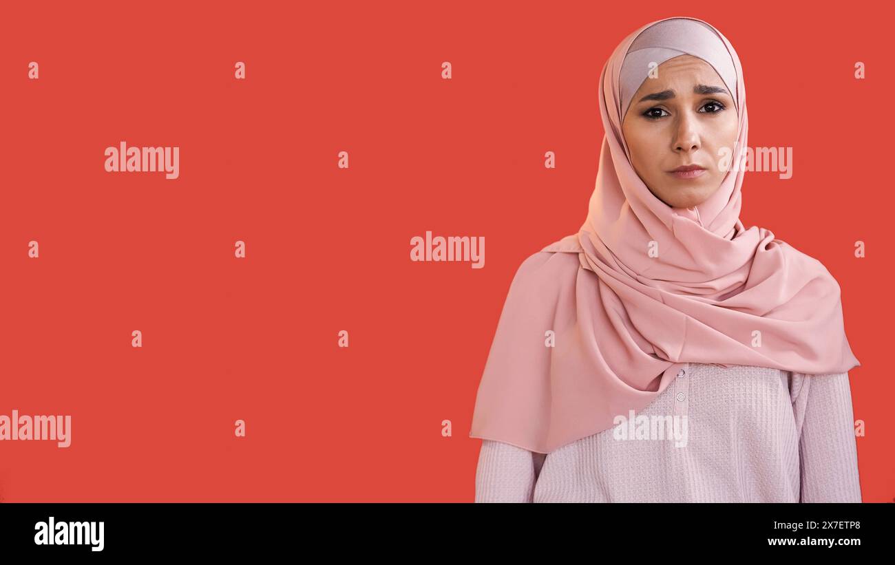 Sad woman. Sorrow compassion. Stress anxiety. Disturbed unhappy worried ...