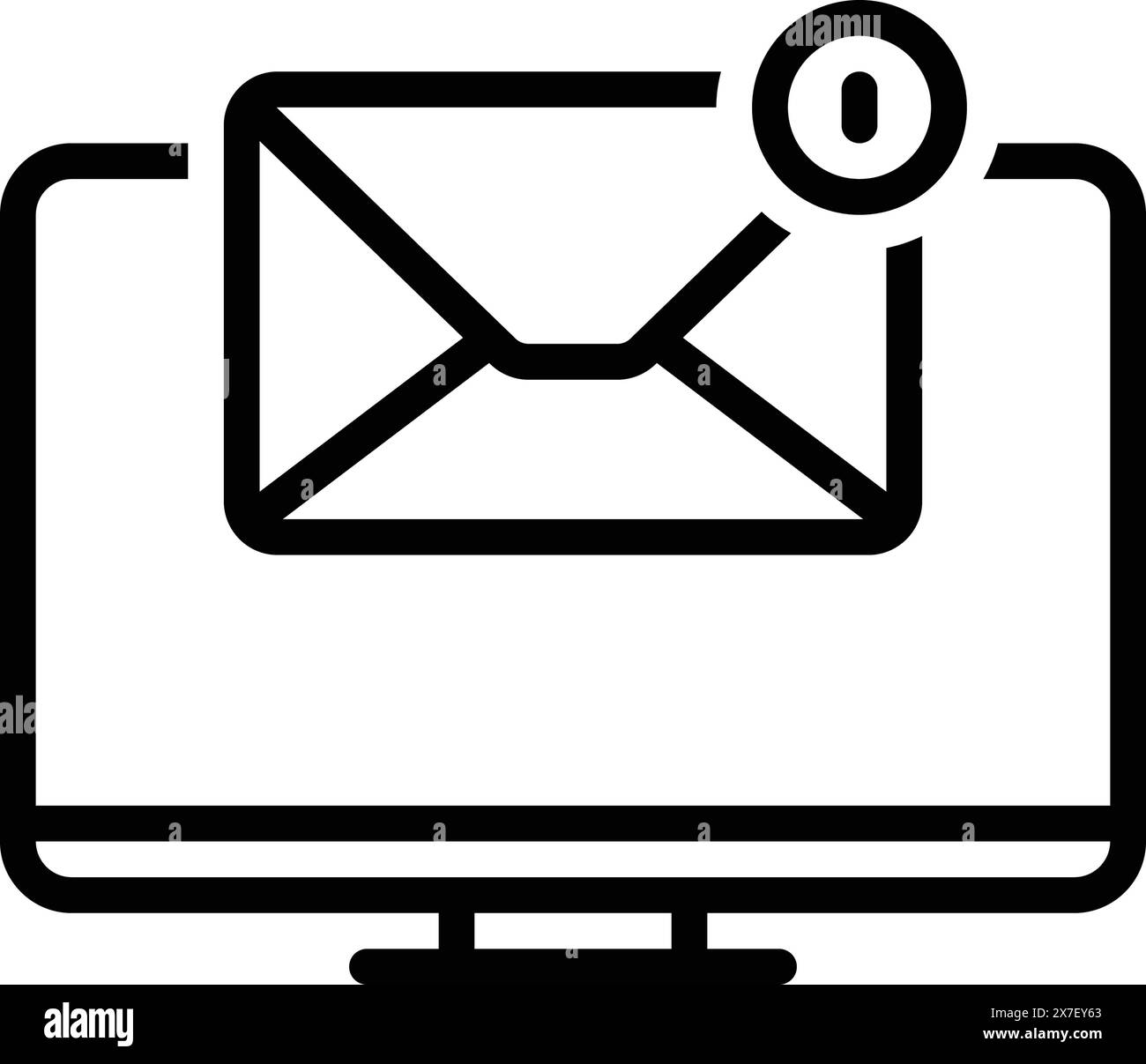 Icon for email symbol on monitor screen,apprise,enlighten Stock Vector ...