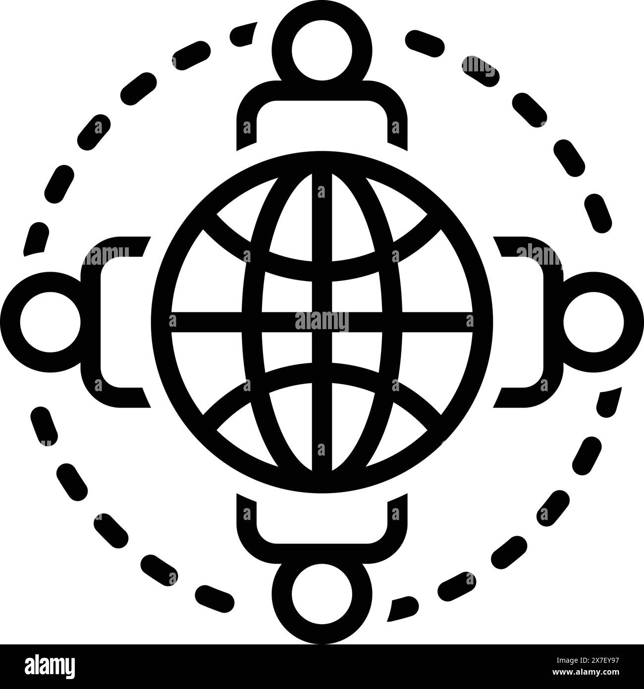 Icon for connected persons around the earth ,unity Stock Vector Image ...