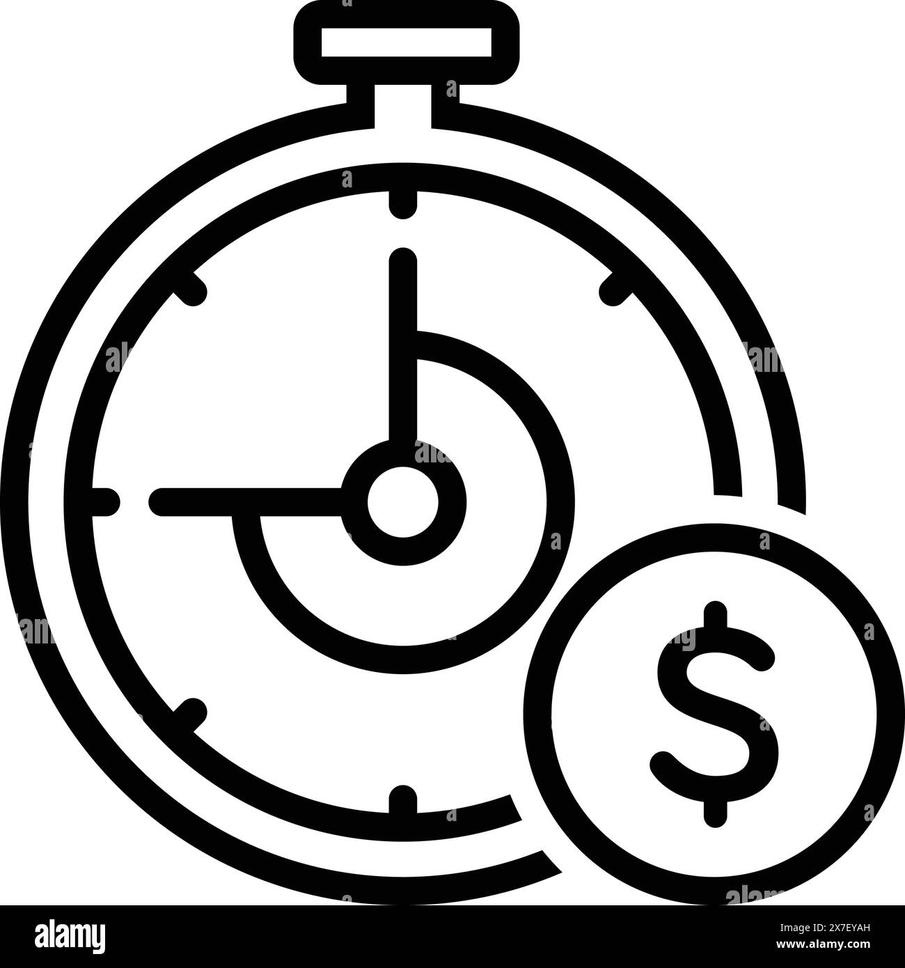 Icon for clock with dollar sign, turnover Stock Vector Image & Art - Alamy