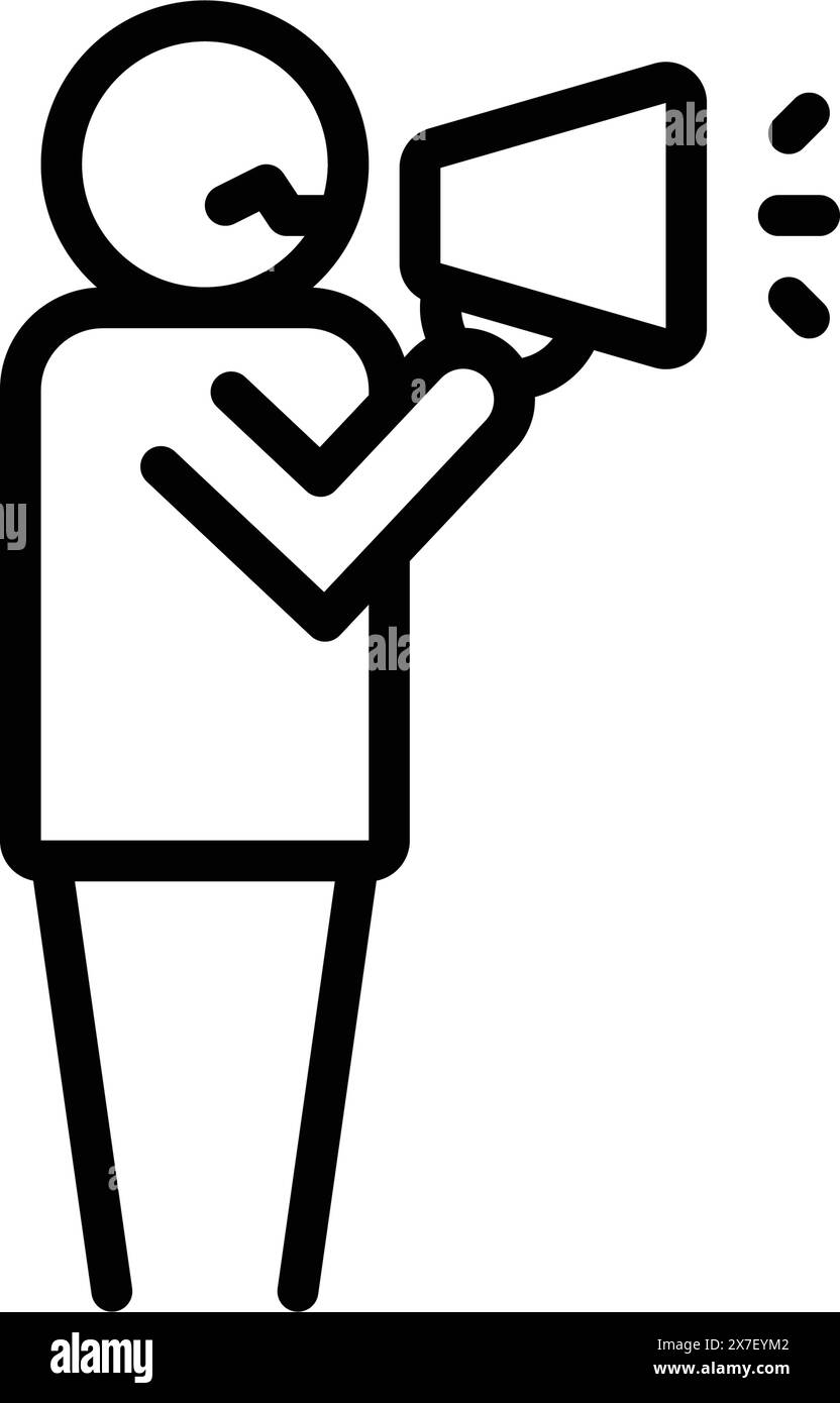 Illustration speaker talking in Black and White Stock Photos & Images ...