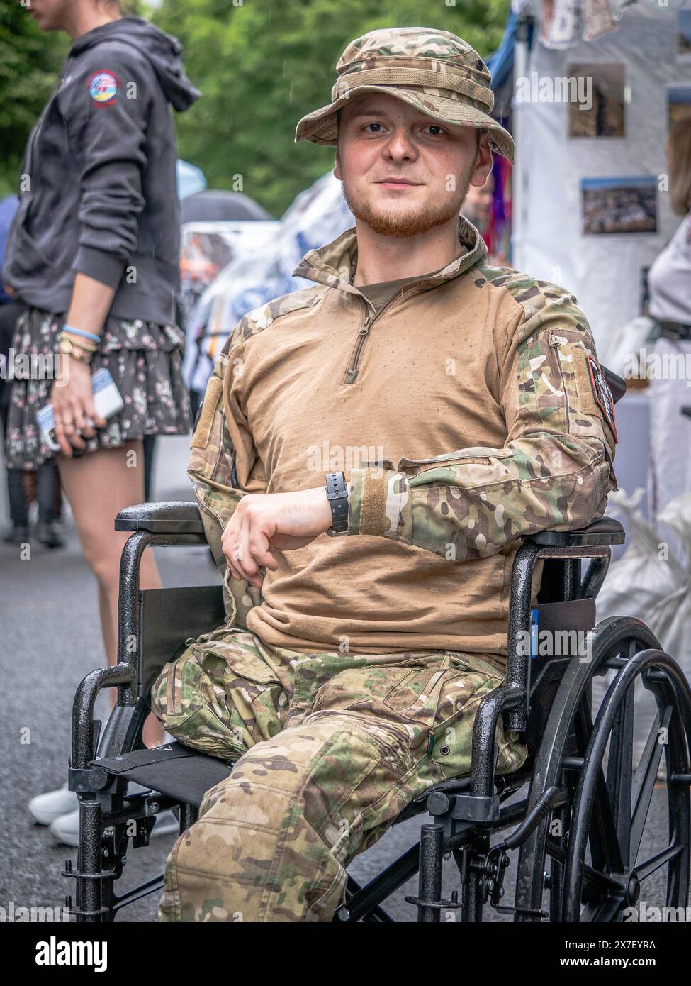 New York, New York, USA. 18th May, 2024. MAX an Ukrainian soldier that ...