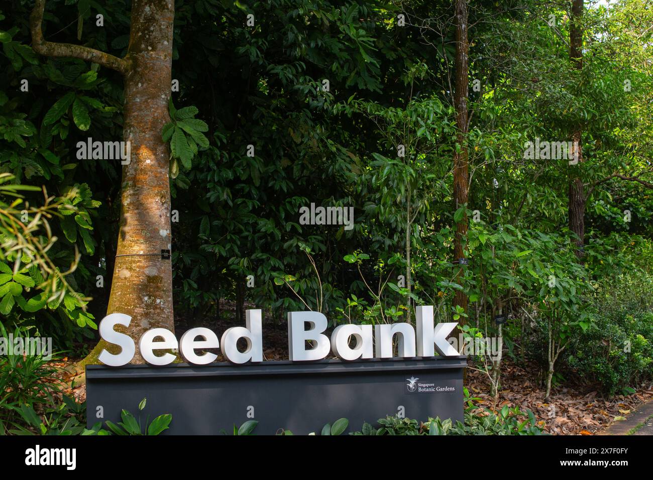 Seed Bank signage at the Singapore Botanic Gardens, a conservation and ...