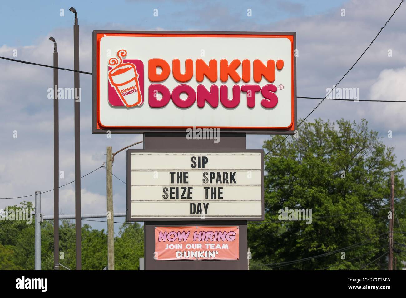 Bloomsburg, United States. 19th May, 2024. The logo for Dunkin' Donuts ...