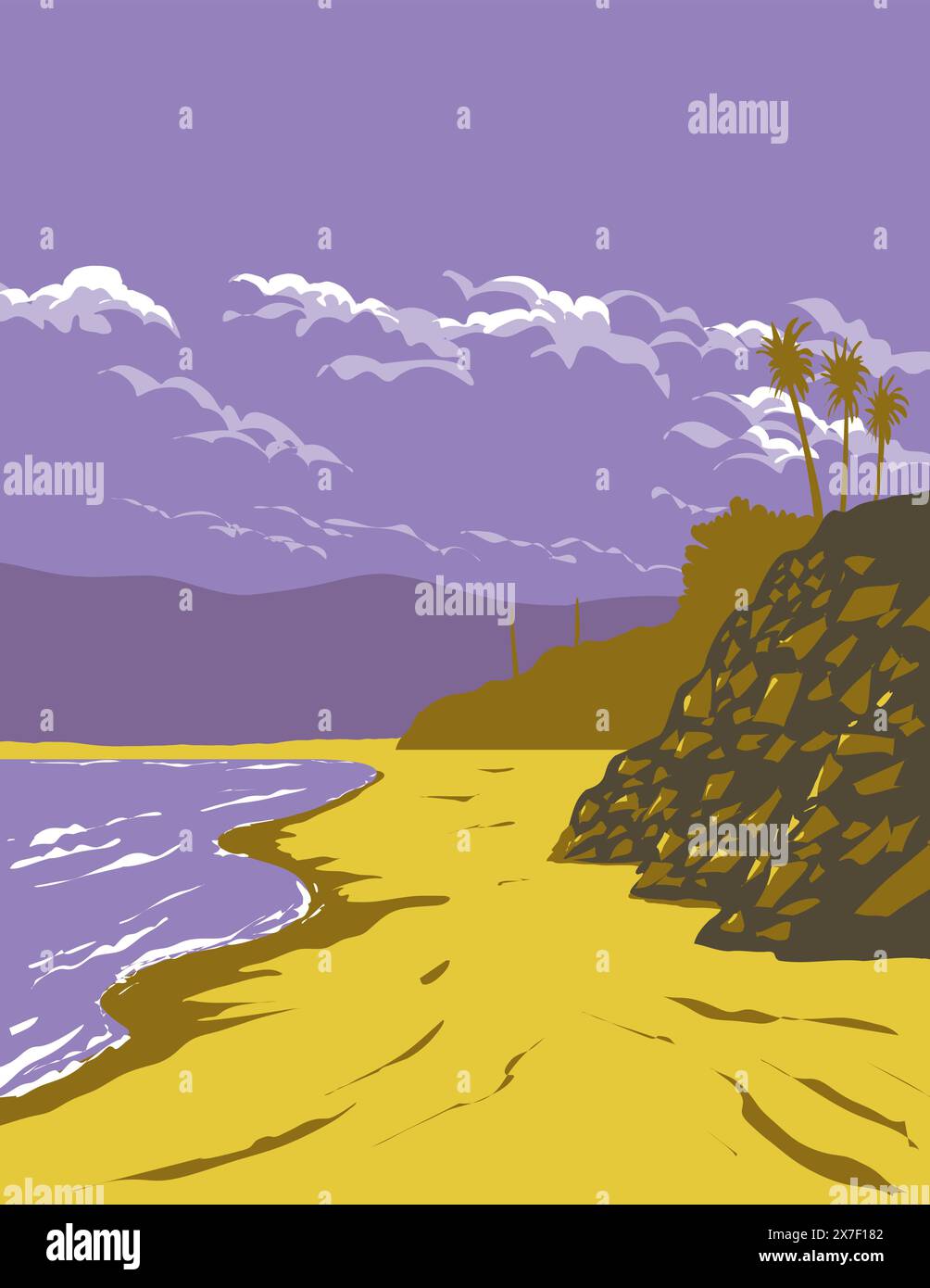 Manhattan beach landscape california Stock Vector Images - Alamy