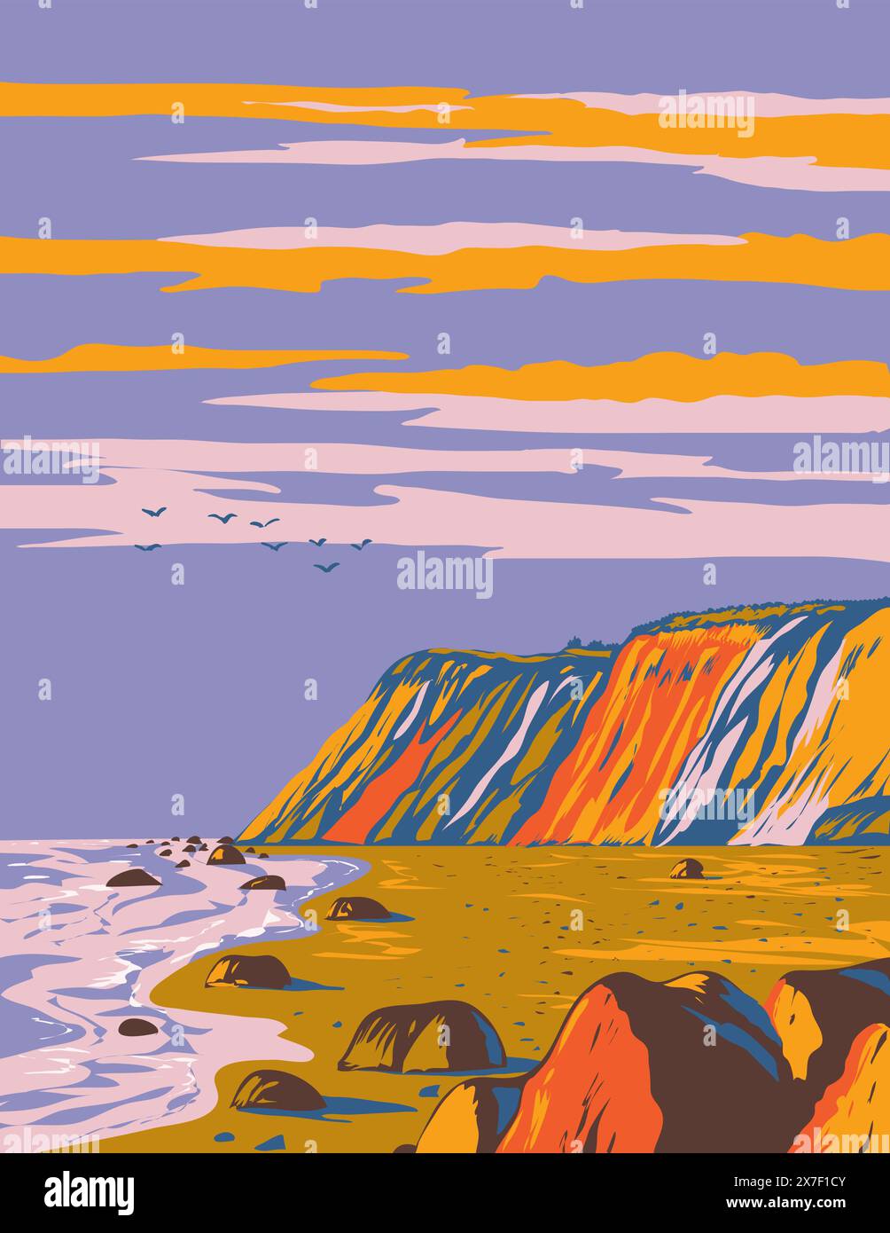 Cliffs on seashore Stock Vector Images - Alamy