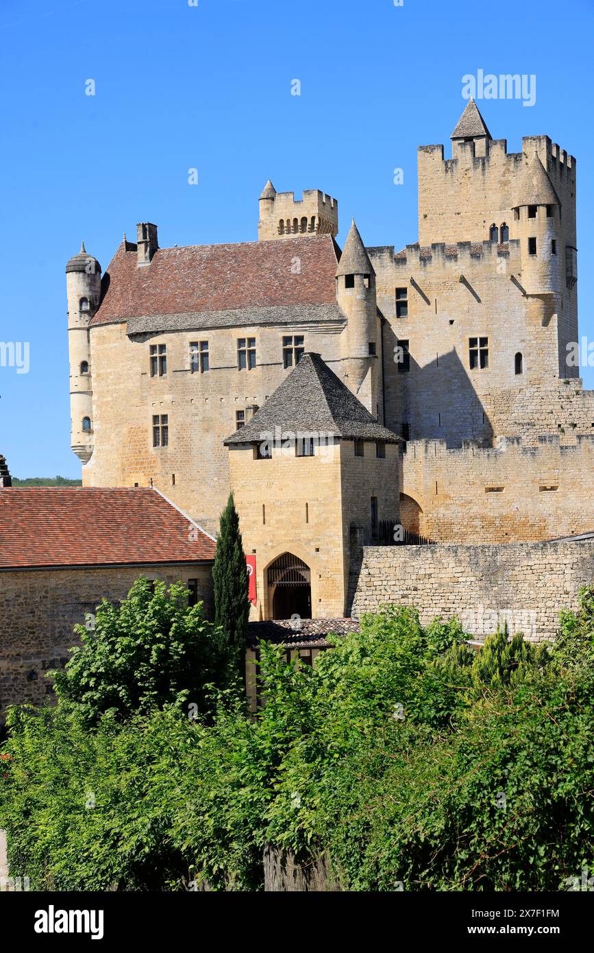 The fortified castle of Beynac in Périgord Noir in south-west France ...