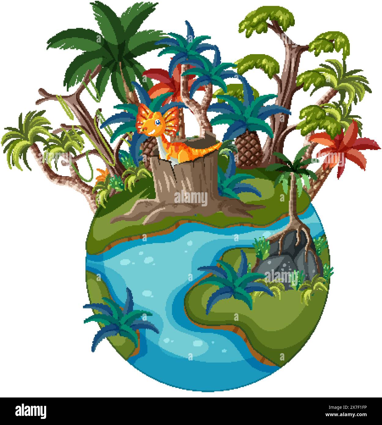 Lush dinosaur habitat Stock Vector Images - Alamy