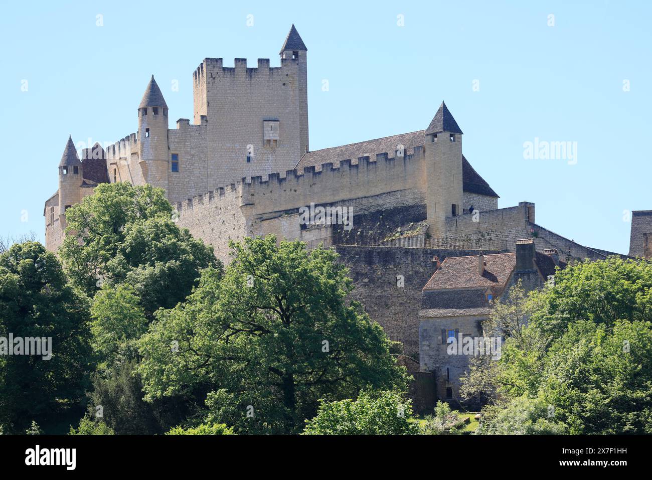 The fortified castle of Beynac in Périgord Noir in south-west France ...