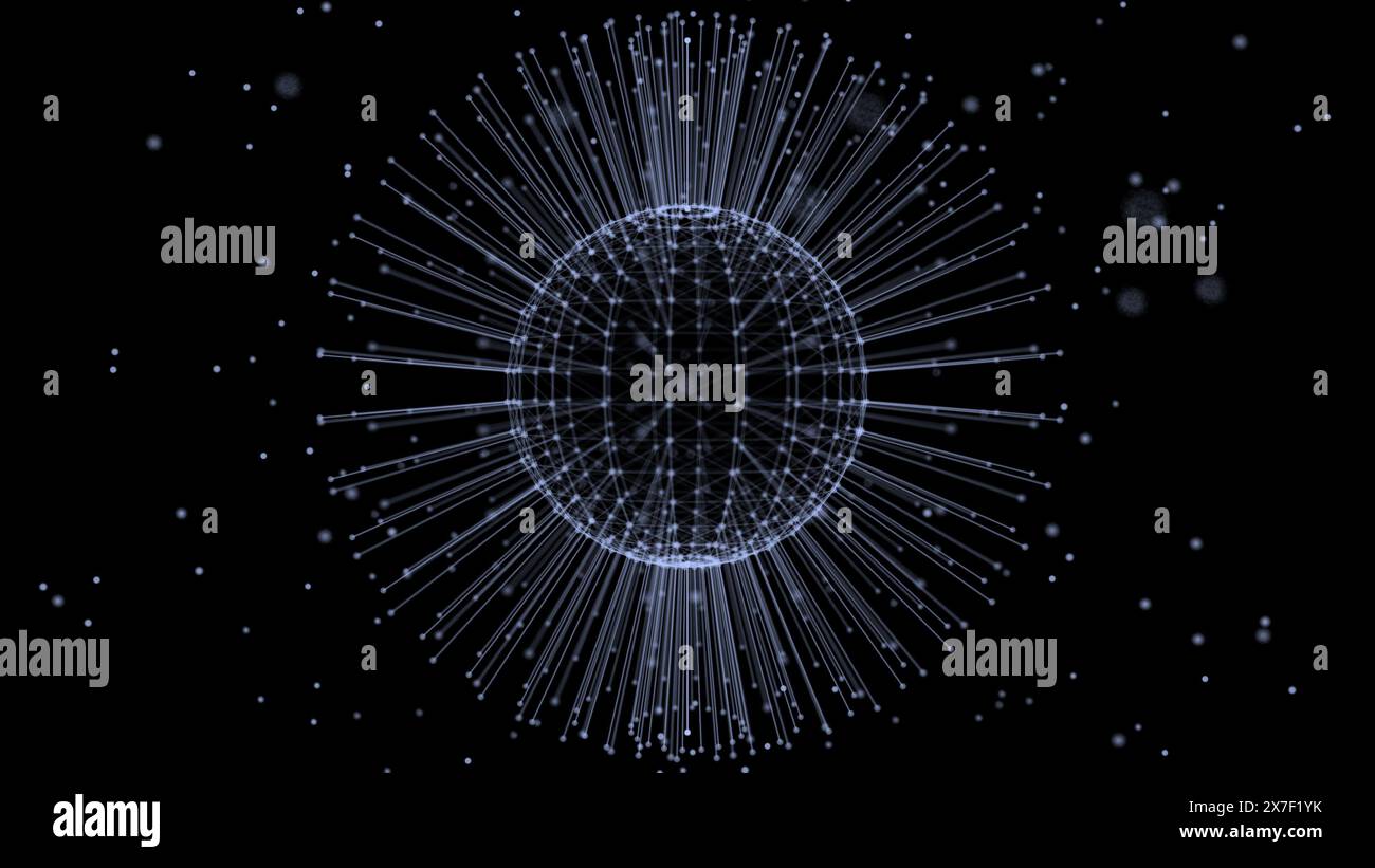 Abstract Sphere With Plexus Style Connecting Lines And Dots Ball Hud