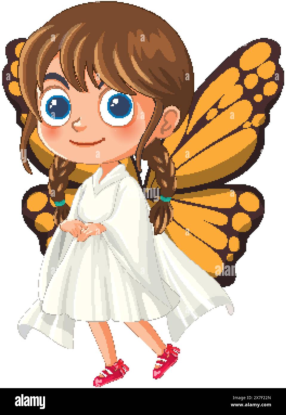 Cute girl with butterfly wings Stock Vector Images - Alamy