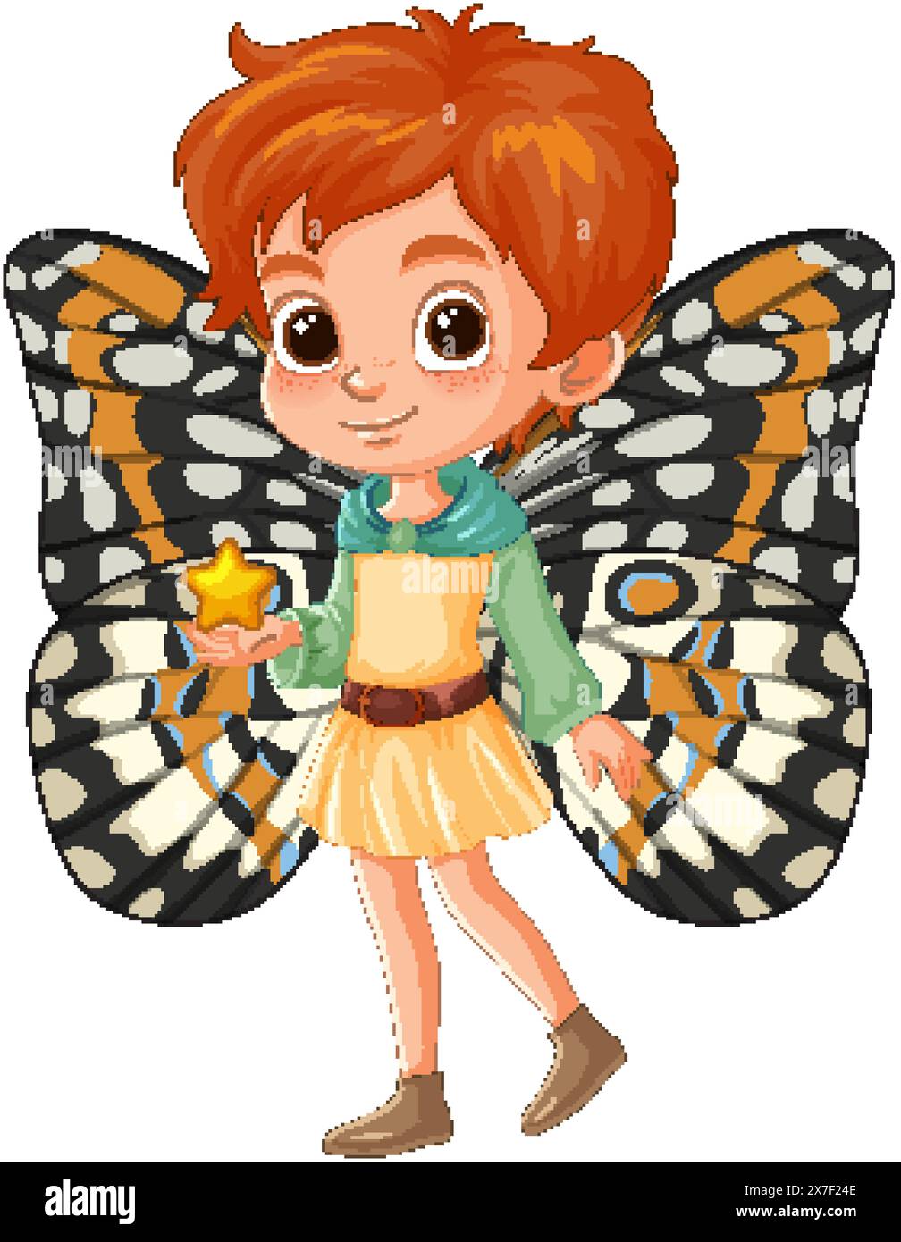 Illustration of a young boy with butterfly wings Stock Vector Image ...
