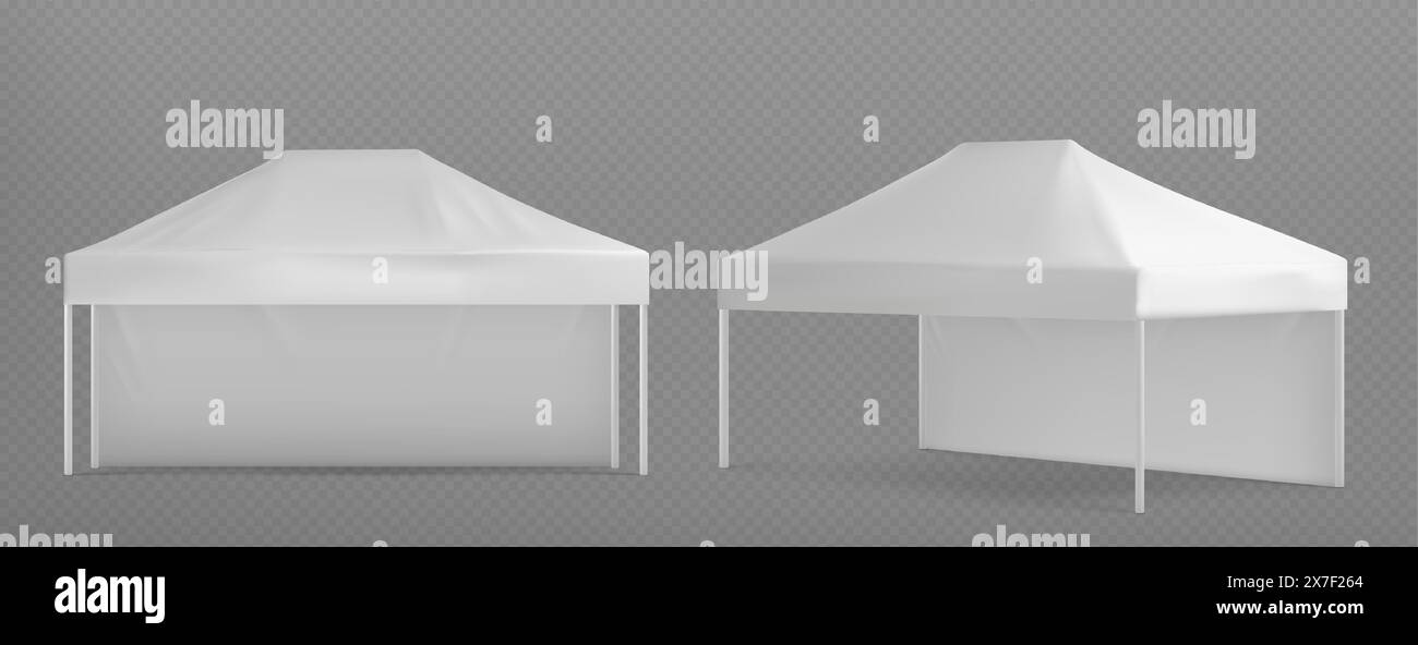 White event tent mockup. Marquee canopy stand. 3d isolated outdoor ...