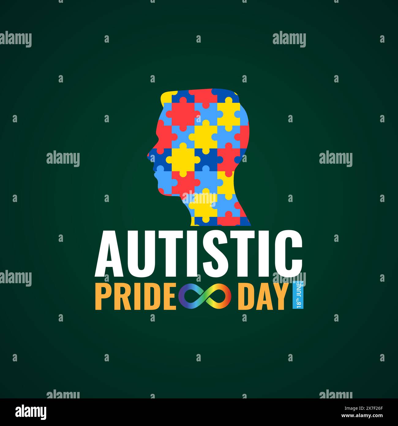 Autistic rainbow eight infinity symbol icon vector. World autism ...