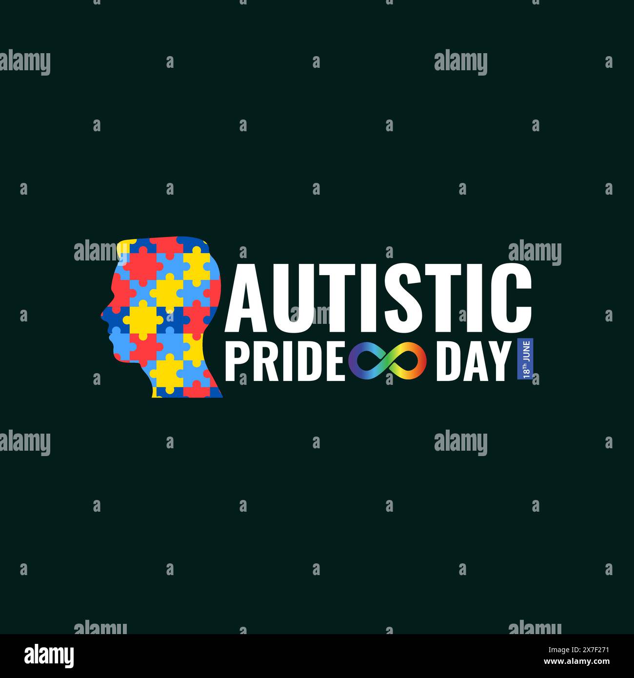 Autistic rainbow eight infinity symbol icon vector. World autism ...