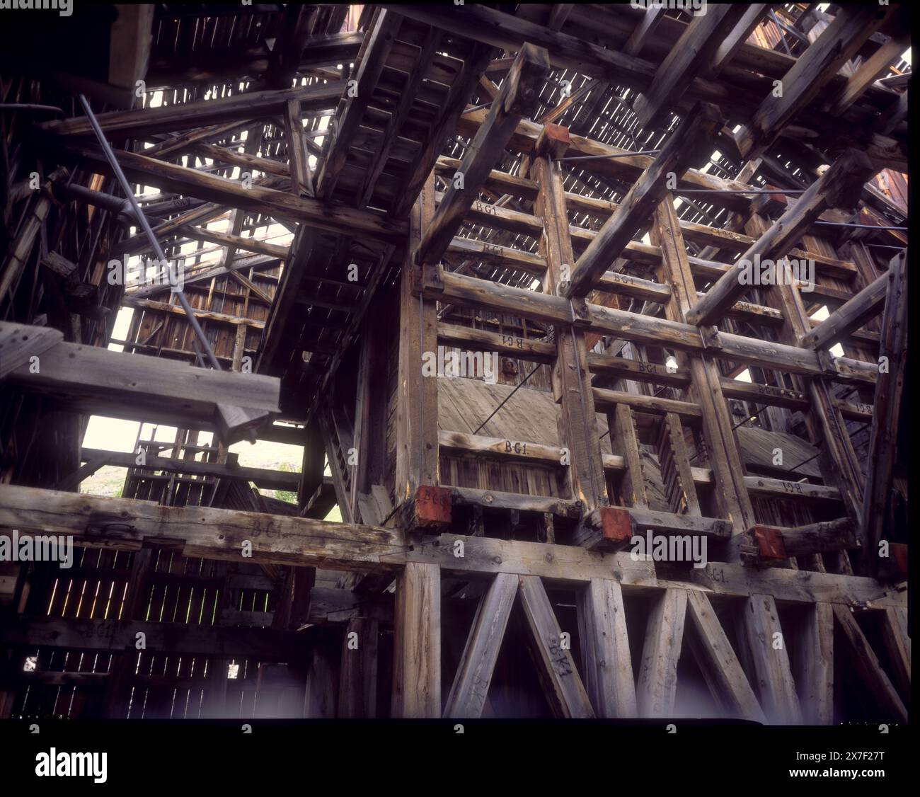 Frisco Bagley Mill interior with prefabricated post and beams clearly ...