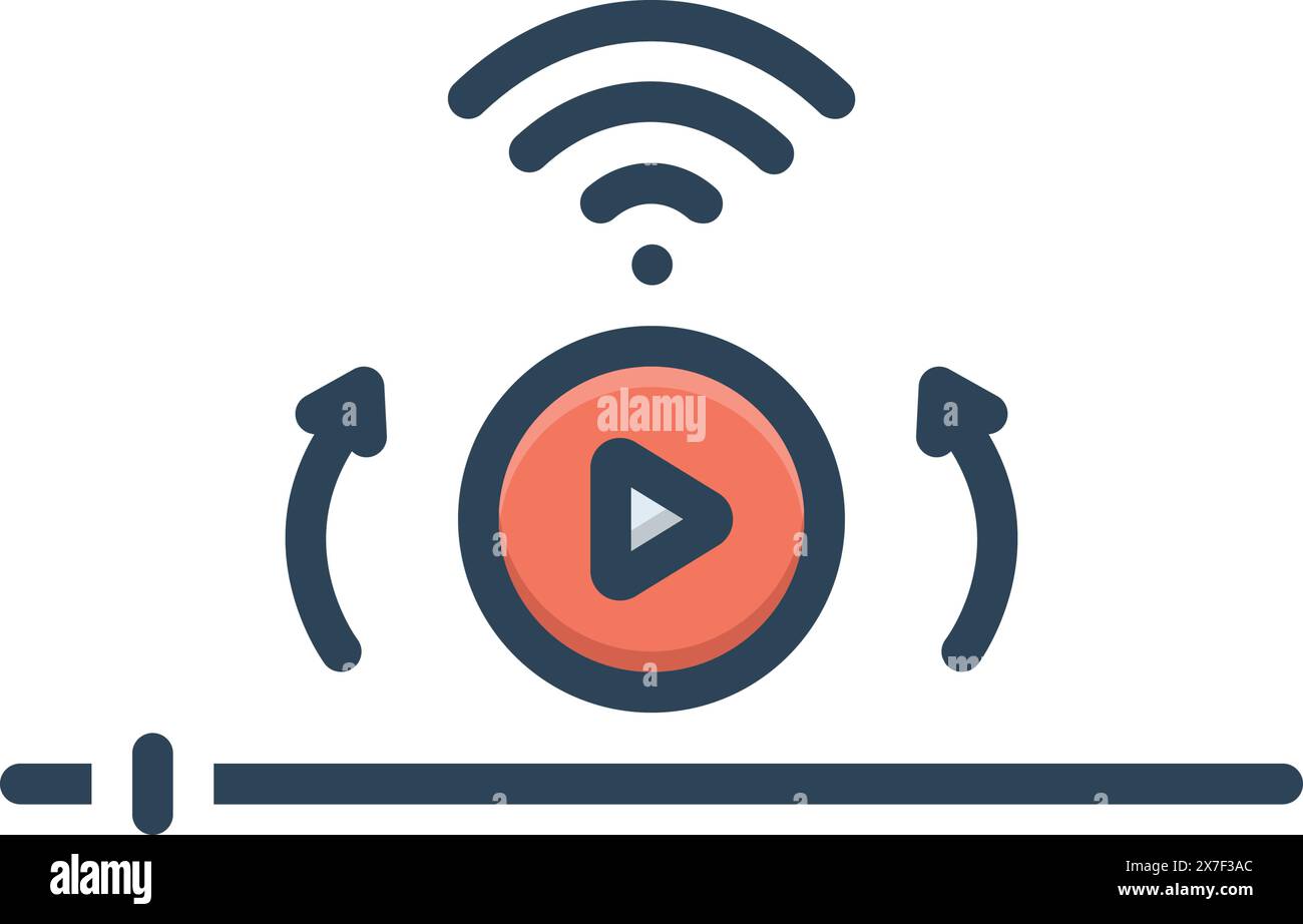 Data streaming icon vector Cut Out Stock Images & Pictures - Alamy