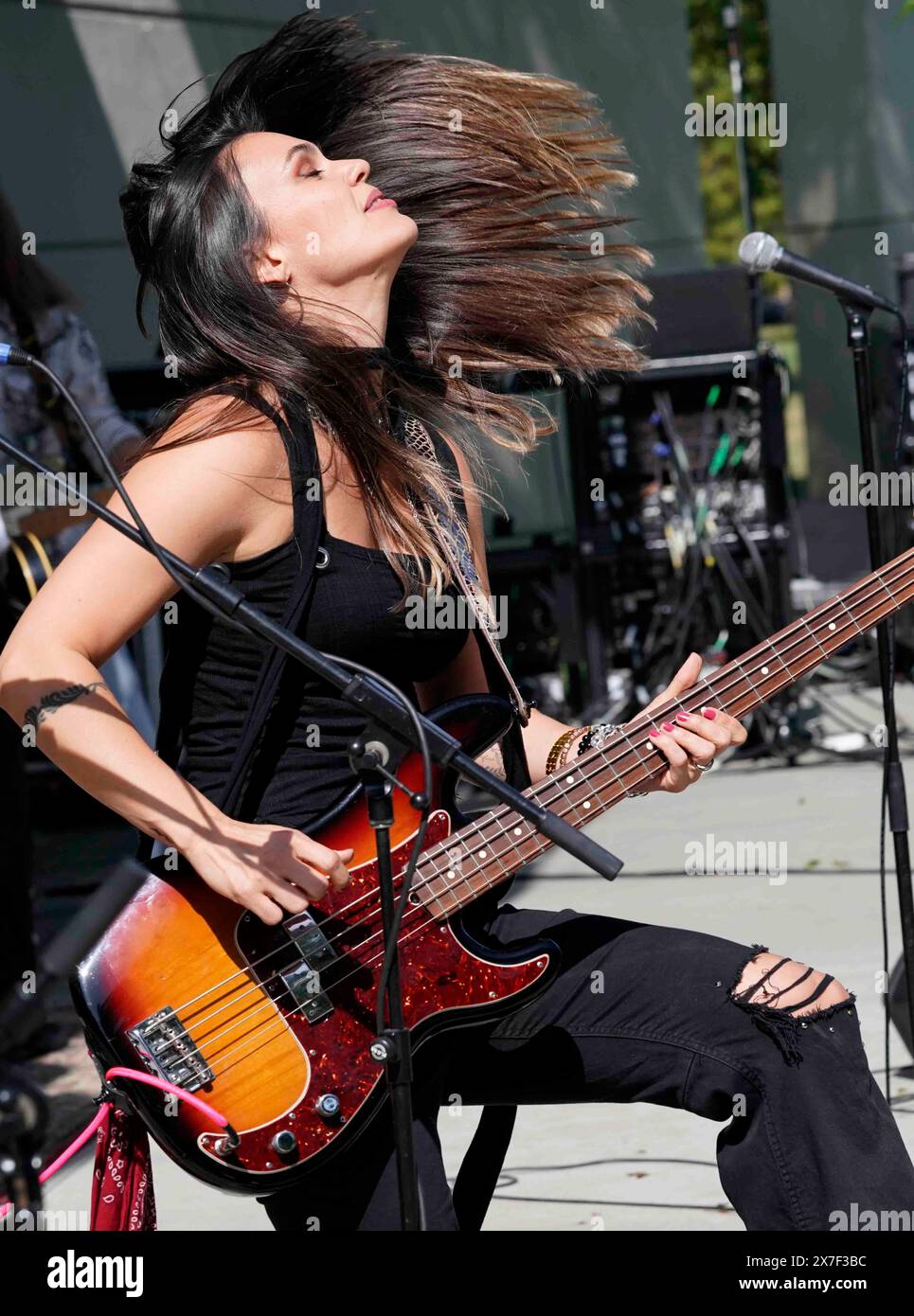 May 19, 2024: Musician - Julia Lage, bassist for Vixen, on stage at ...