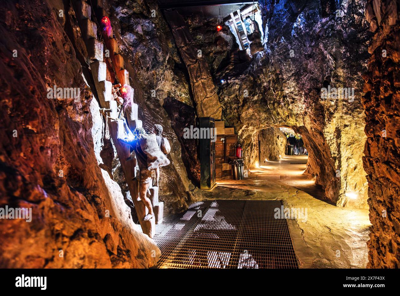 Interior of Mina El Eden, a historic mine in Zacatecas. UNESCO world ...