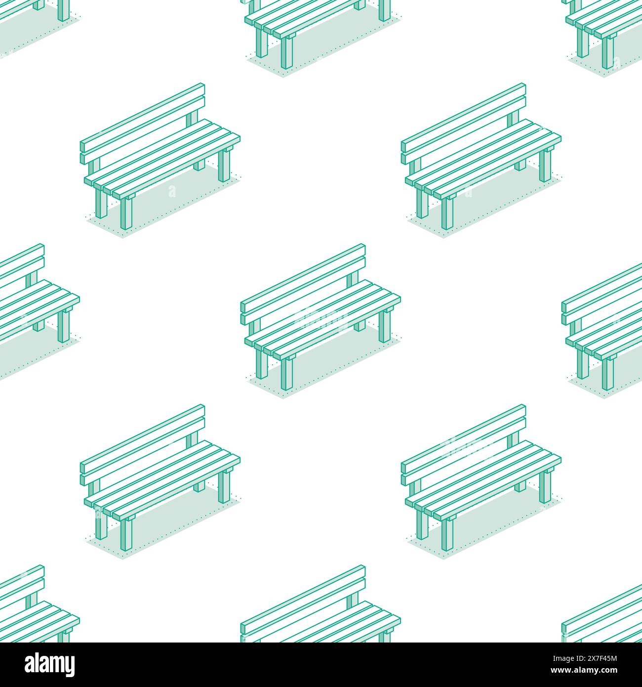 Seamless pattern with modern street bench. Vector illustration ...