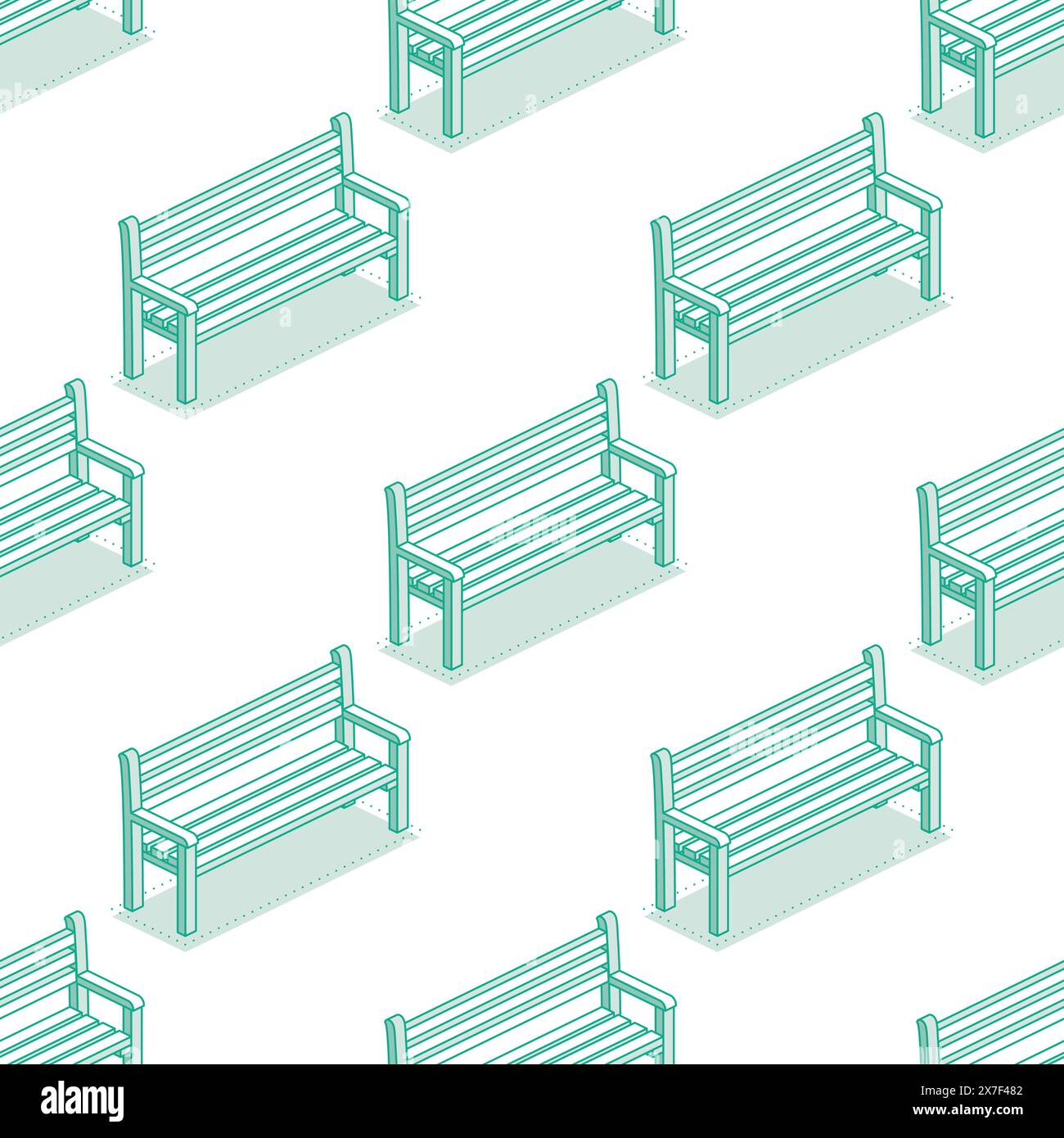 Seamless pattern with modern street bench. Vector illustration ...