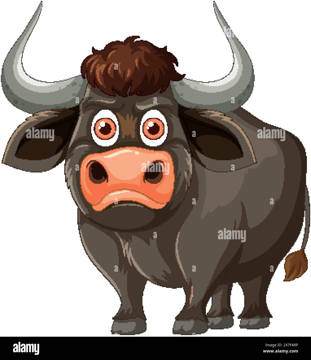 Cute buffalo with expressive eyes and horns Stock Vector Image & Art ...