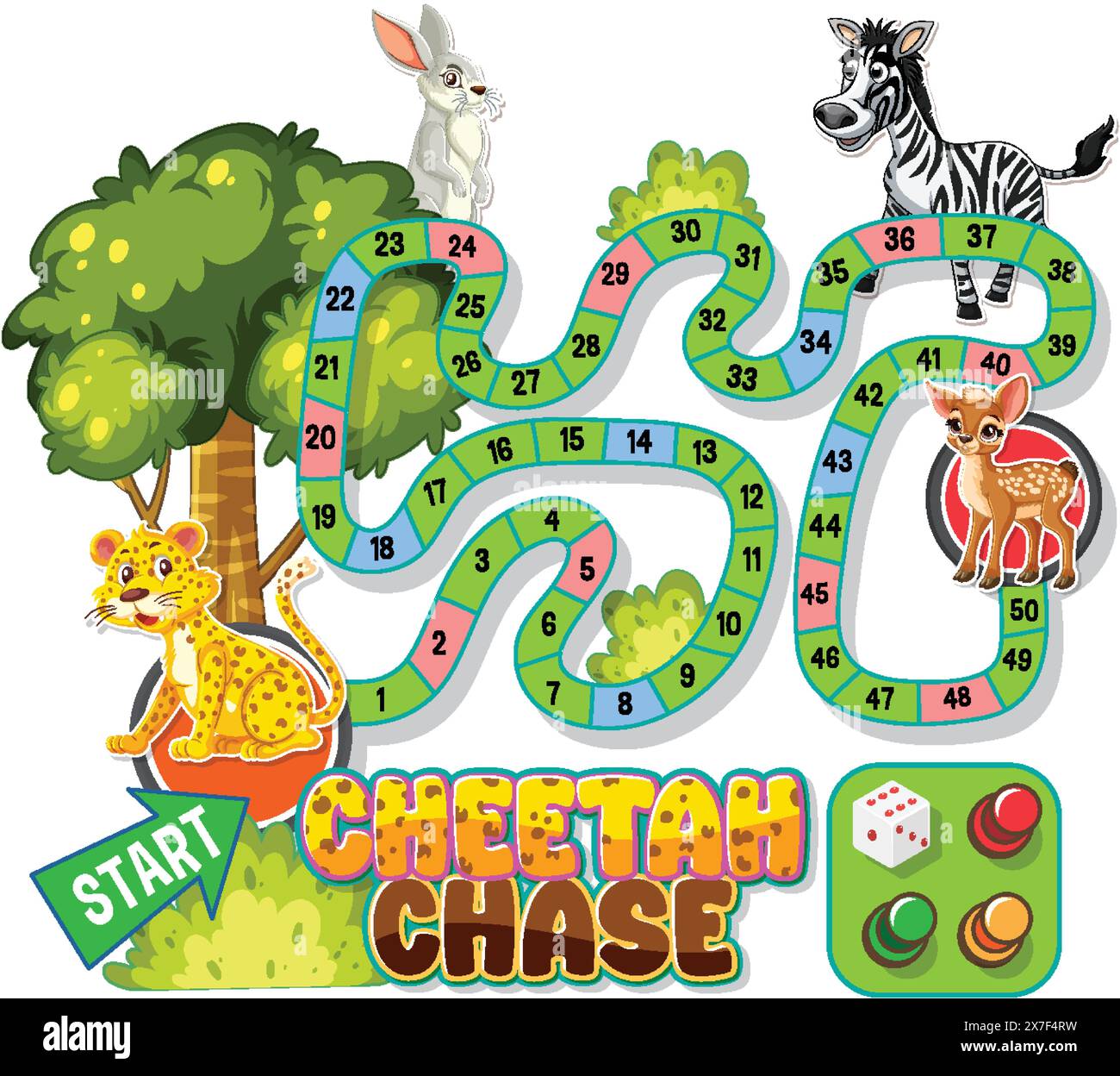 Animal-themed board game with colorful paths Stock Vector Image & Art ...