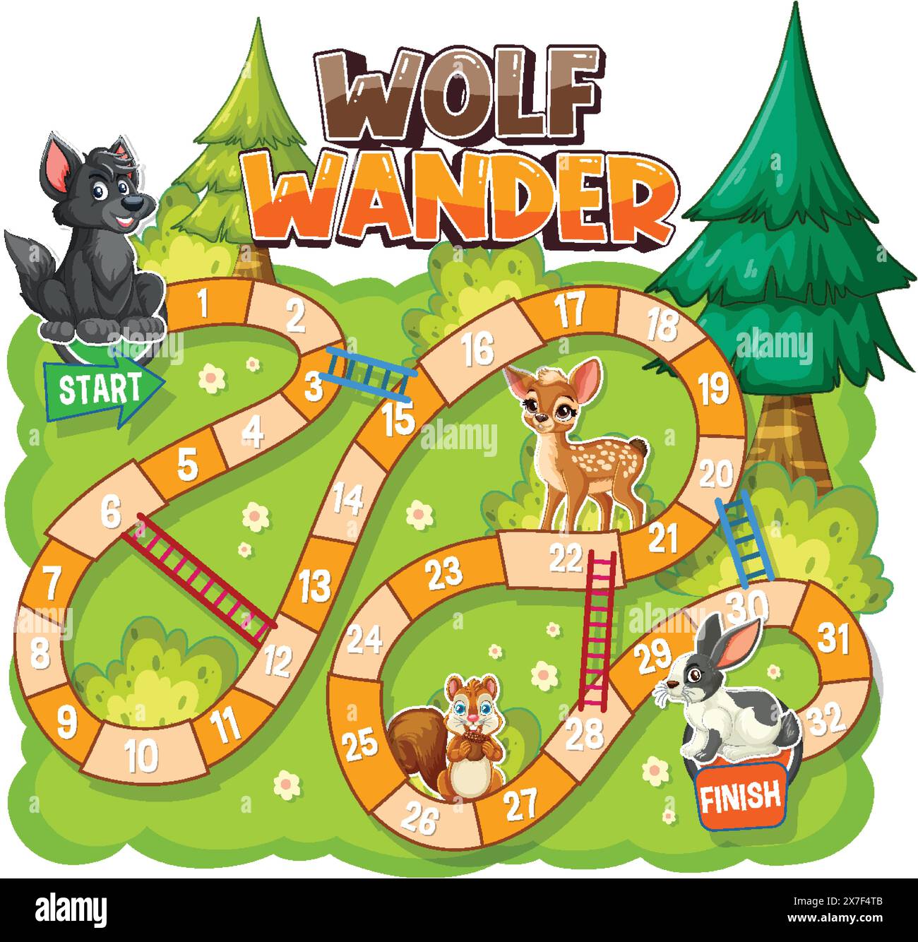 Animal-themed board game with forest creatures Stock Vector Image & Art ...