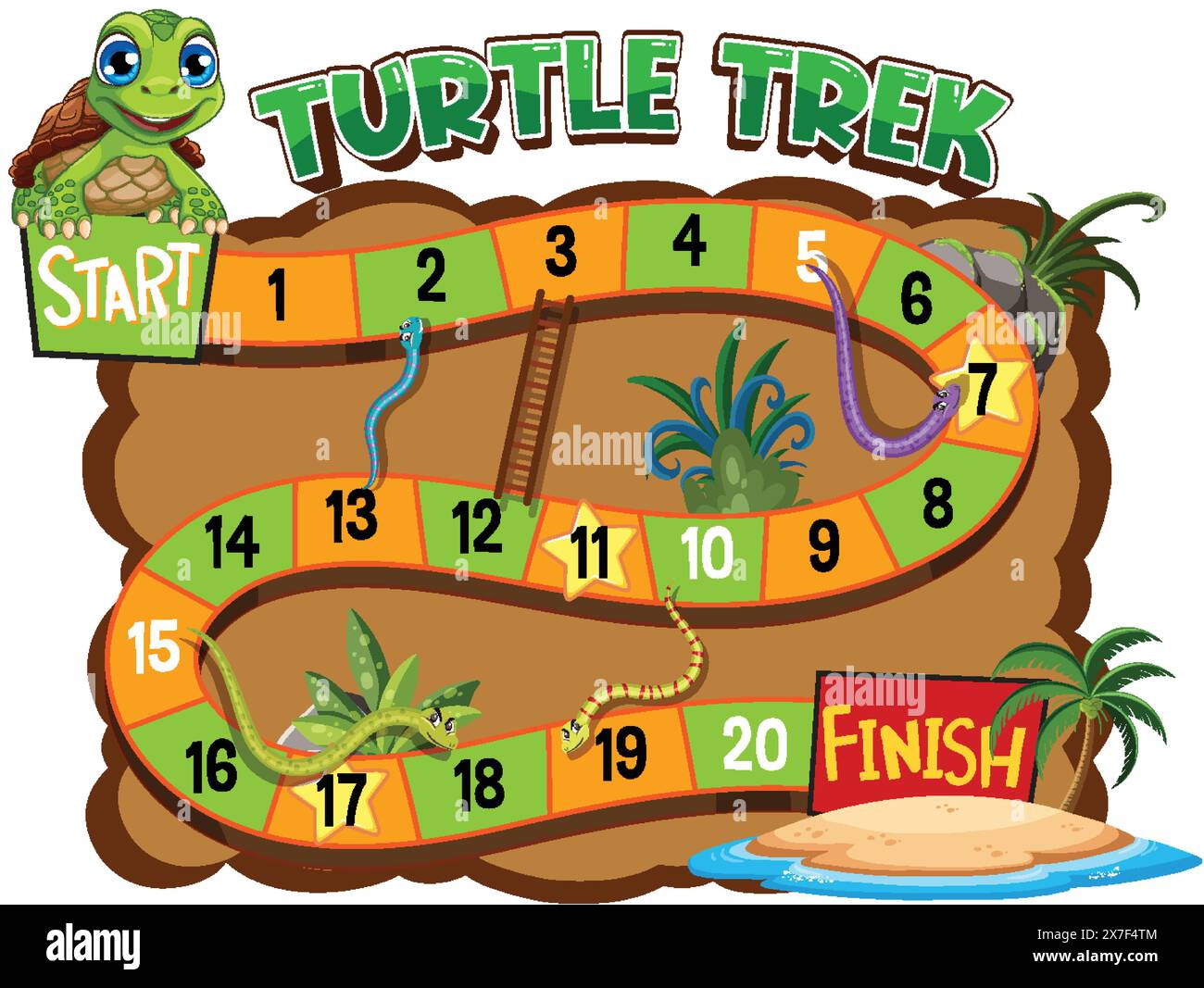 Colorful board game with turtles and obstacles Stock Vector Image & Art ...