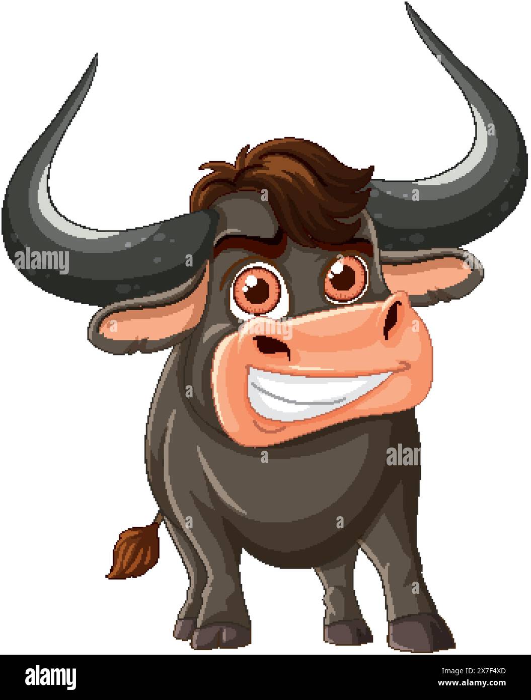 Happy bull with a big smile Stock Vector Image & Art - Alamy