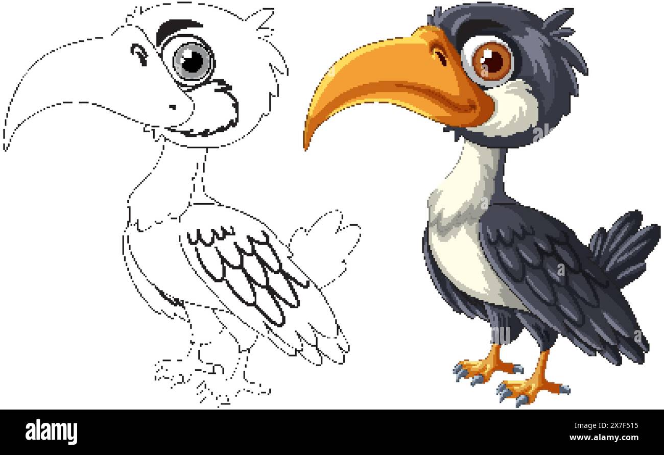 Vector of a bird in color and outline Stock Vector Image & Art - Alamy