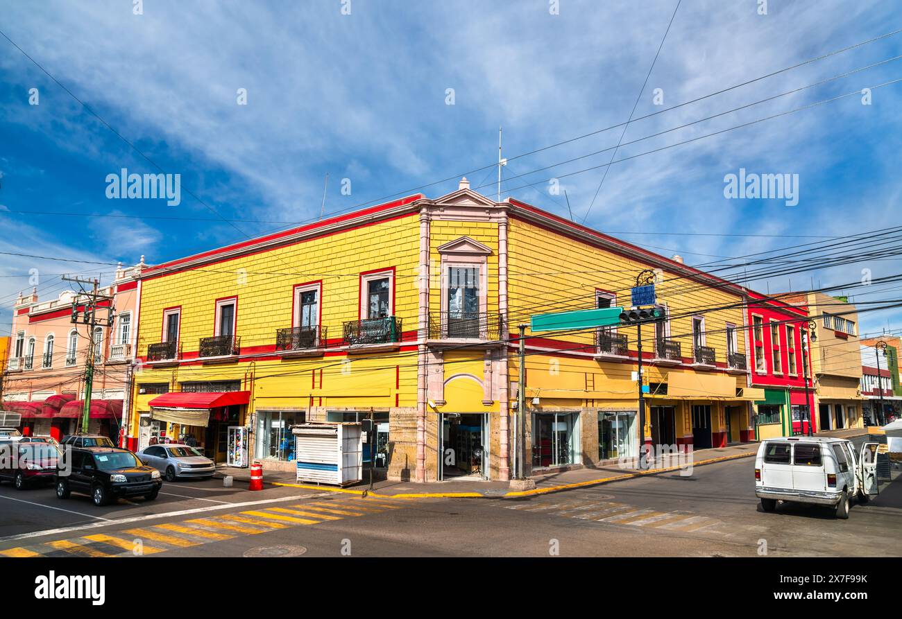 Typical architecture of the old town of Aguascalientes in Mexico Stock ...