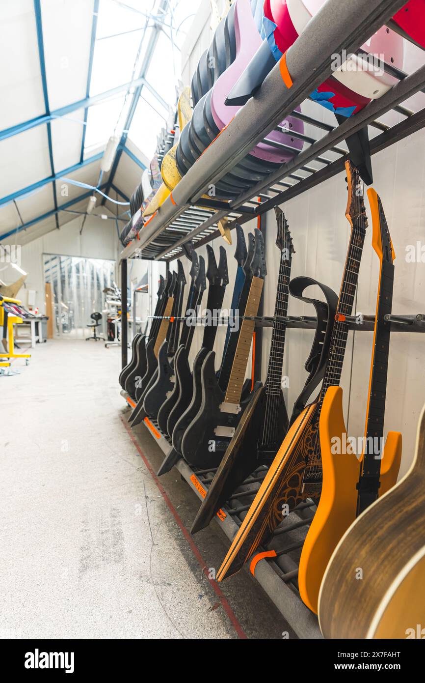 guitars workshop, guitars with different shapes, patterns and types ...